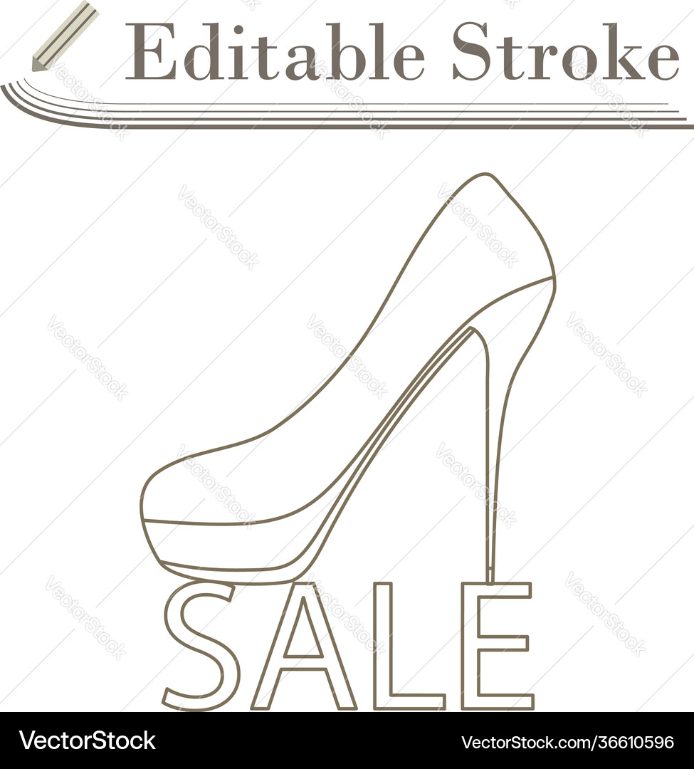 High heel shoe on sale sign icon Royalty Free Vector Image