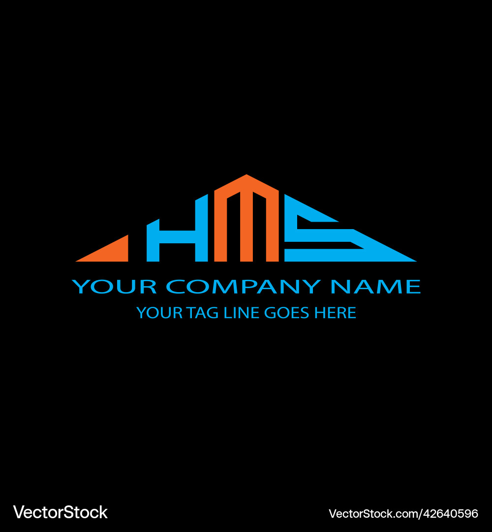 Hms letter logo creative design with graphic Vector Image
