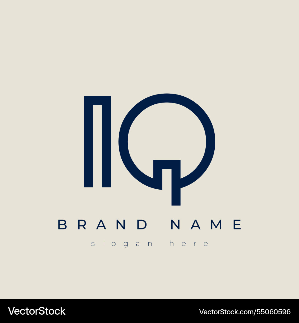 Iq alphabet letter icon logo Royalty Free Vector Image