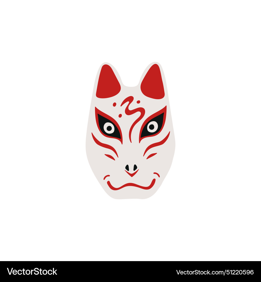 Japanese kabuki demon mask Royalty Free Vector Image