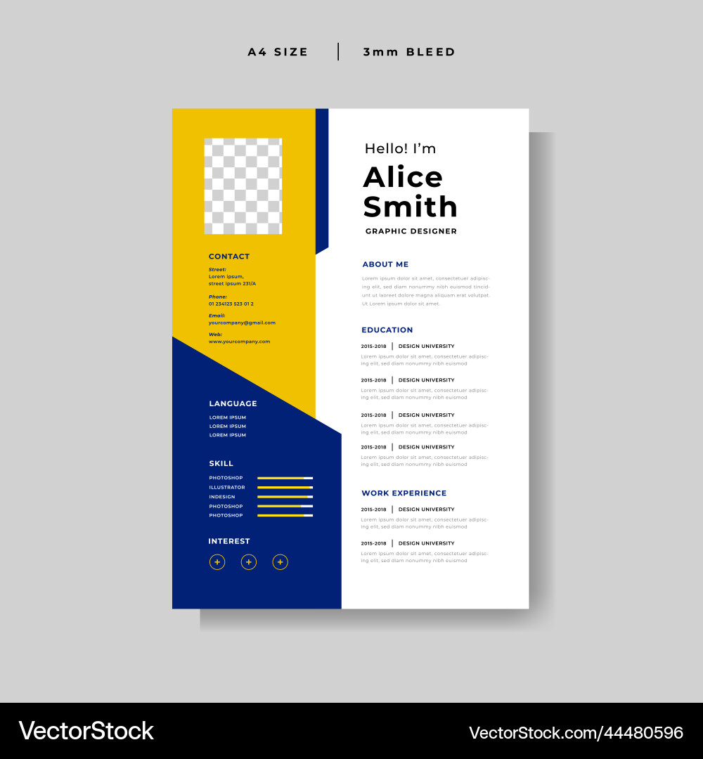 Moderne Curriculum vitae Design Vorlage Lizenzfreier Vektor