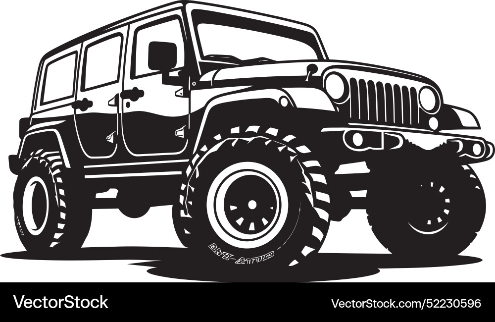Off roading adventure jeep wrangler vec Royalty Free Vector