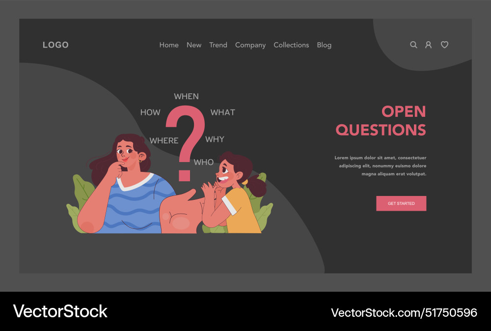 Open questions concept flat Royalty Free Vector Image