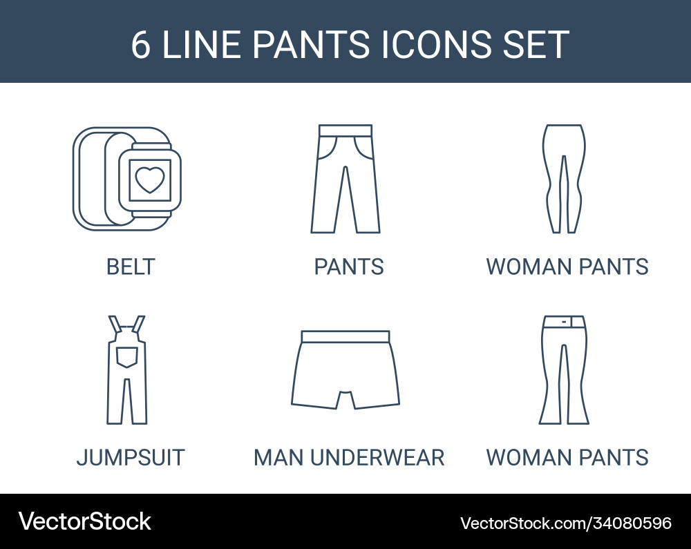 Pants icons Royalty Free Vector Image - VectorStock