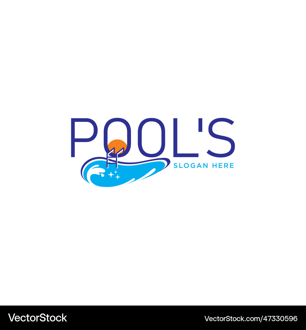 Pool service and maintenance logo design template Vector Image