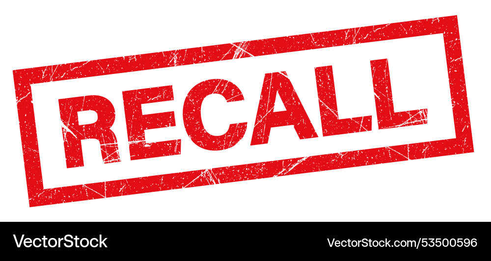 Recall red stamp style Royalty Free Vector Image