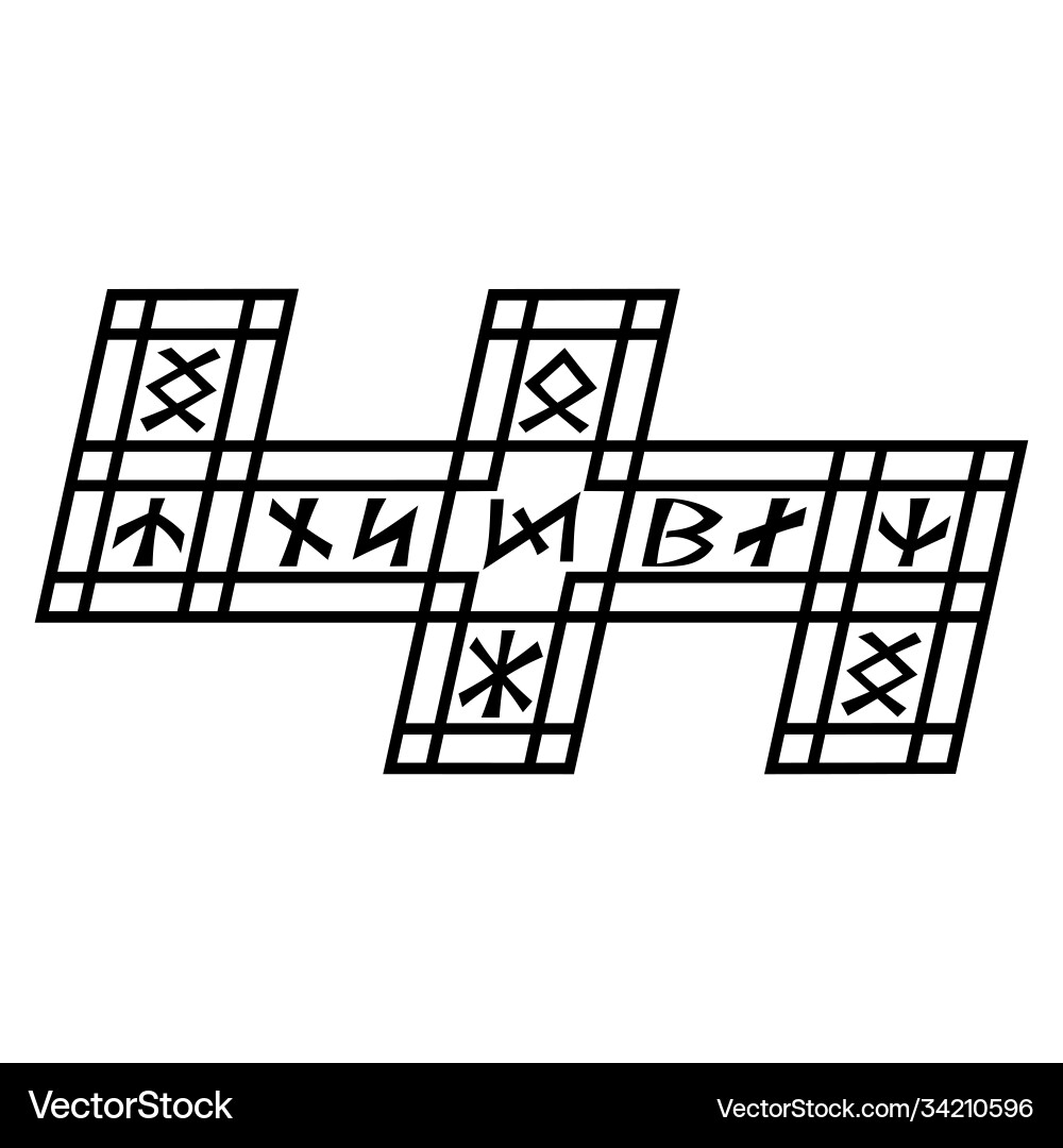 Runic symbols in old scandinavian wolf Royalty Free Vector