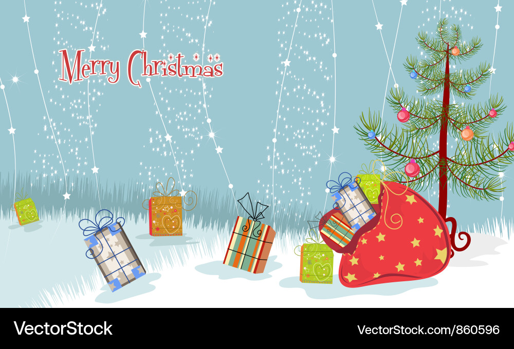 Tree with presents Royalty Free Vector Image - VectorStock