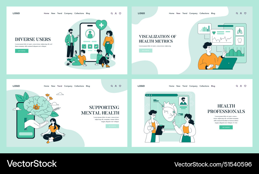 Wellness monitoring flat Royalty Free Vector Image