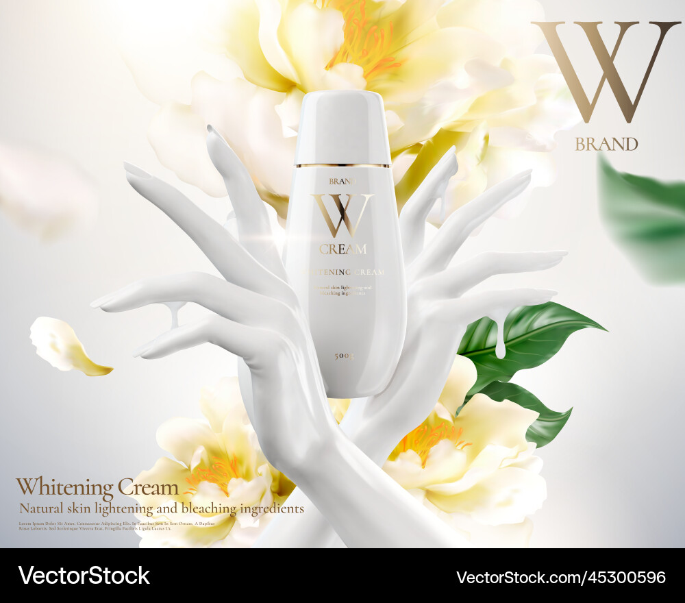 Whitening cream ads Royalty Free Vector Image - VectorStock