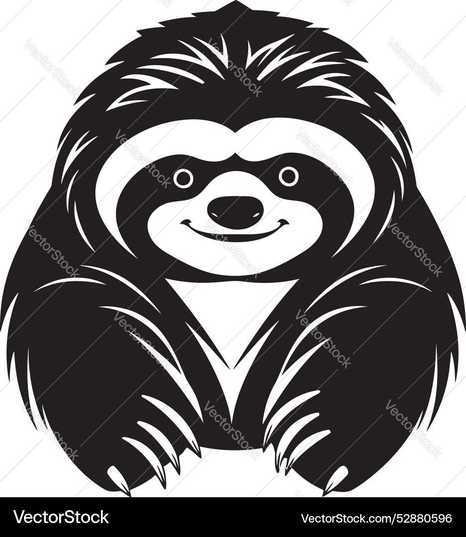 Zenful marvel sloth logo charm silhouette Vector Image