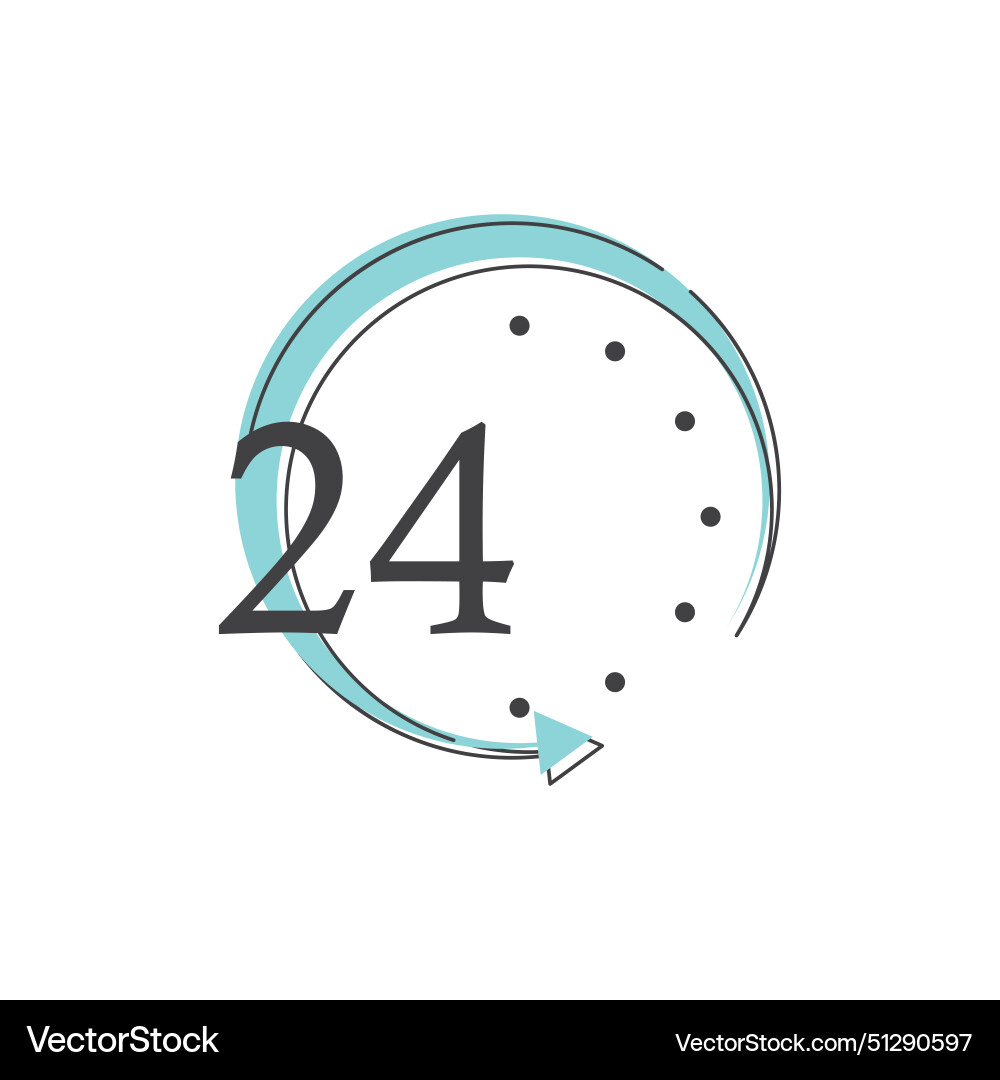 24hr logo and symbol icon Royalty Free Vector Image