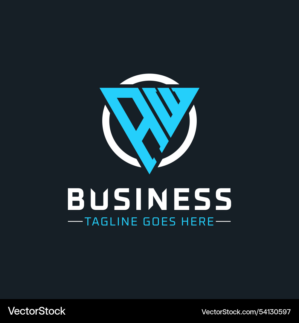 Aw monogram modern initials aw letter logo design Vector Image