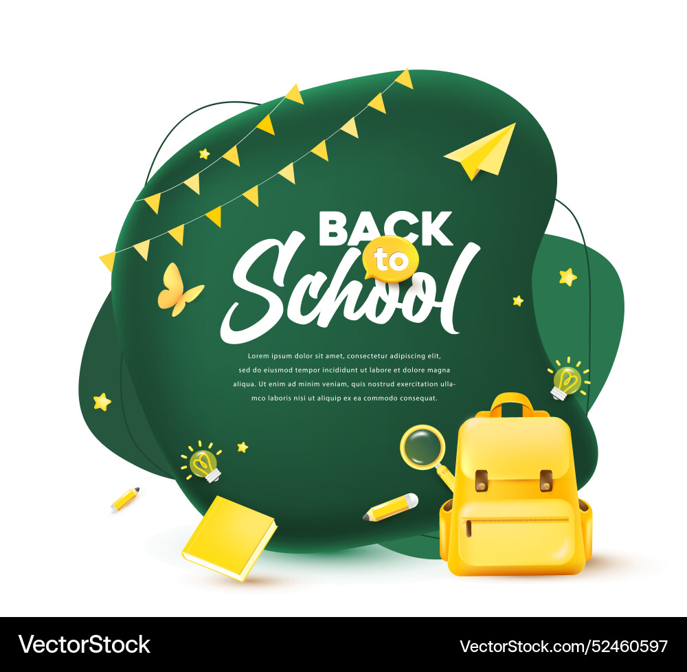 Back to school banner background layout decorate Vector Image