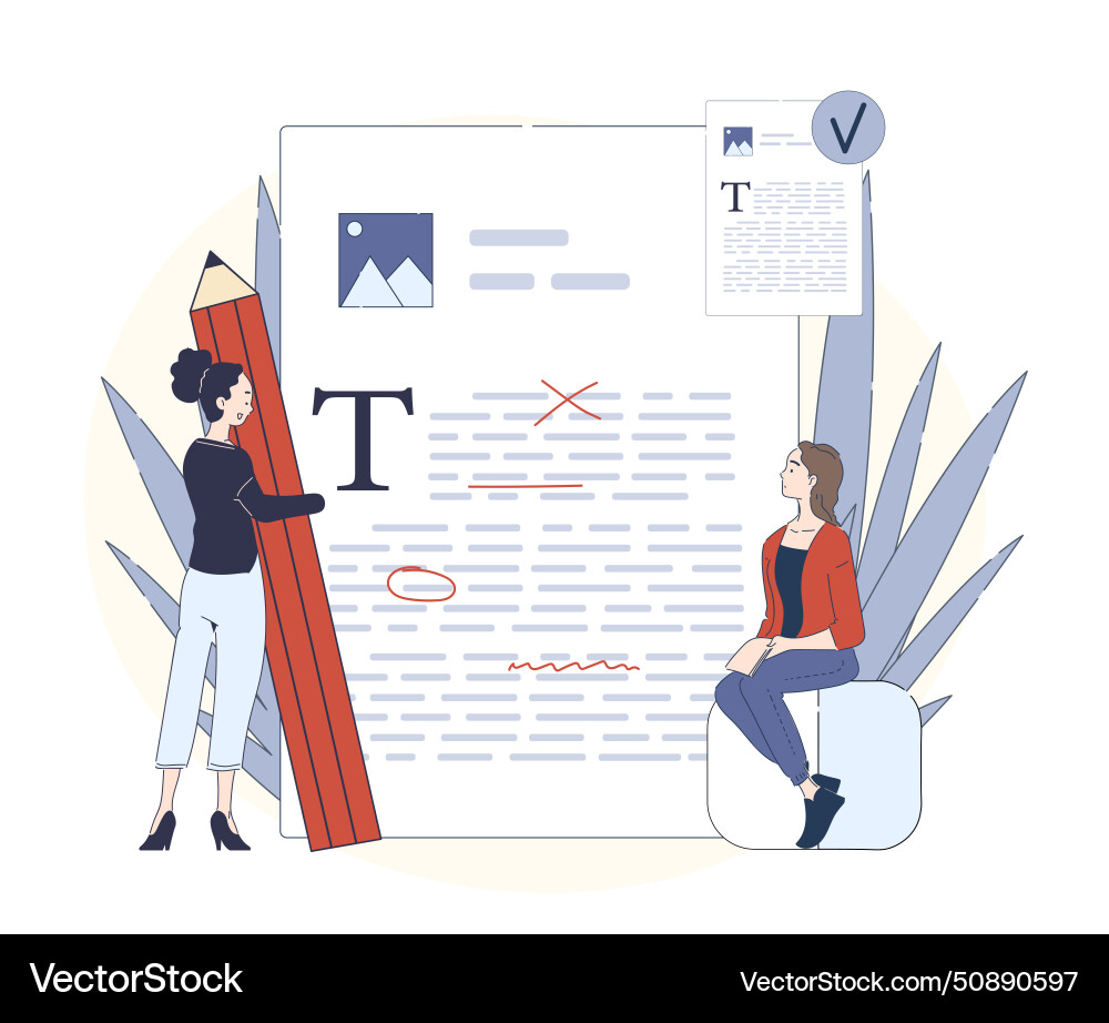 Editor and copywriting services simple Royalty Free Vector