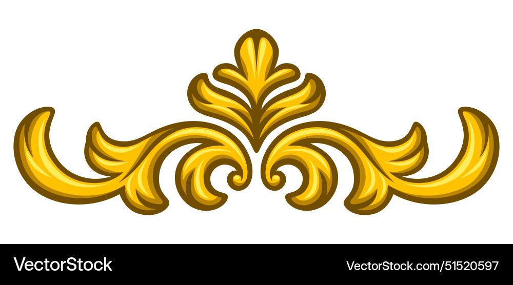 Floral element in baroque style decorative Vector Image