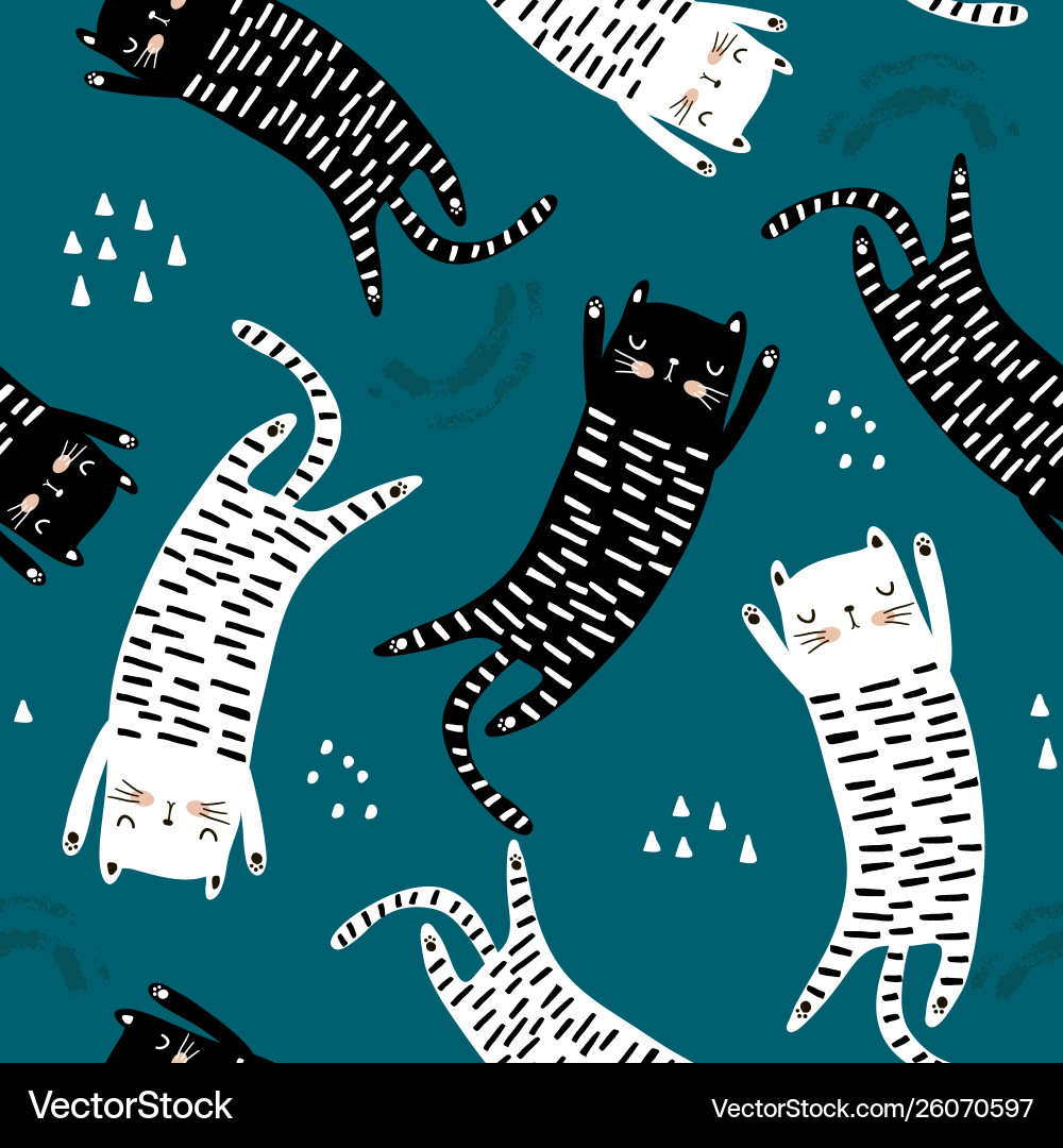 Funny Cat Pattern Royalty Free Vector Image - VectorStock
