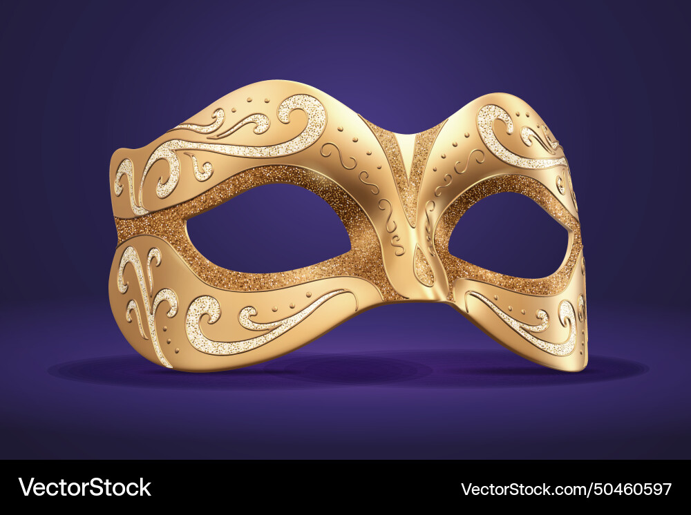 Golden mask design Royalty Free Vector Image - VectorStock