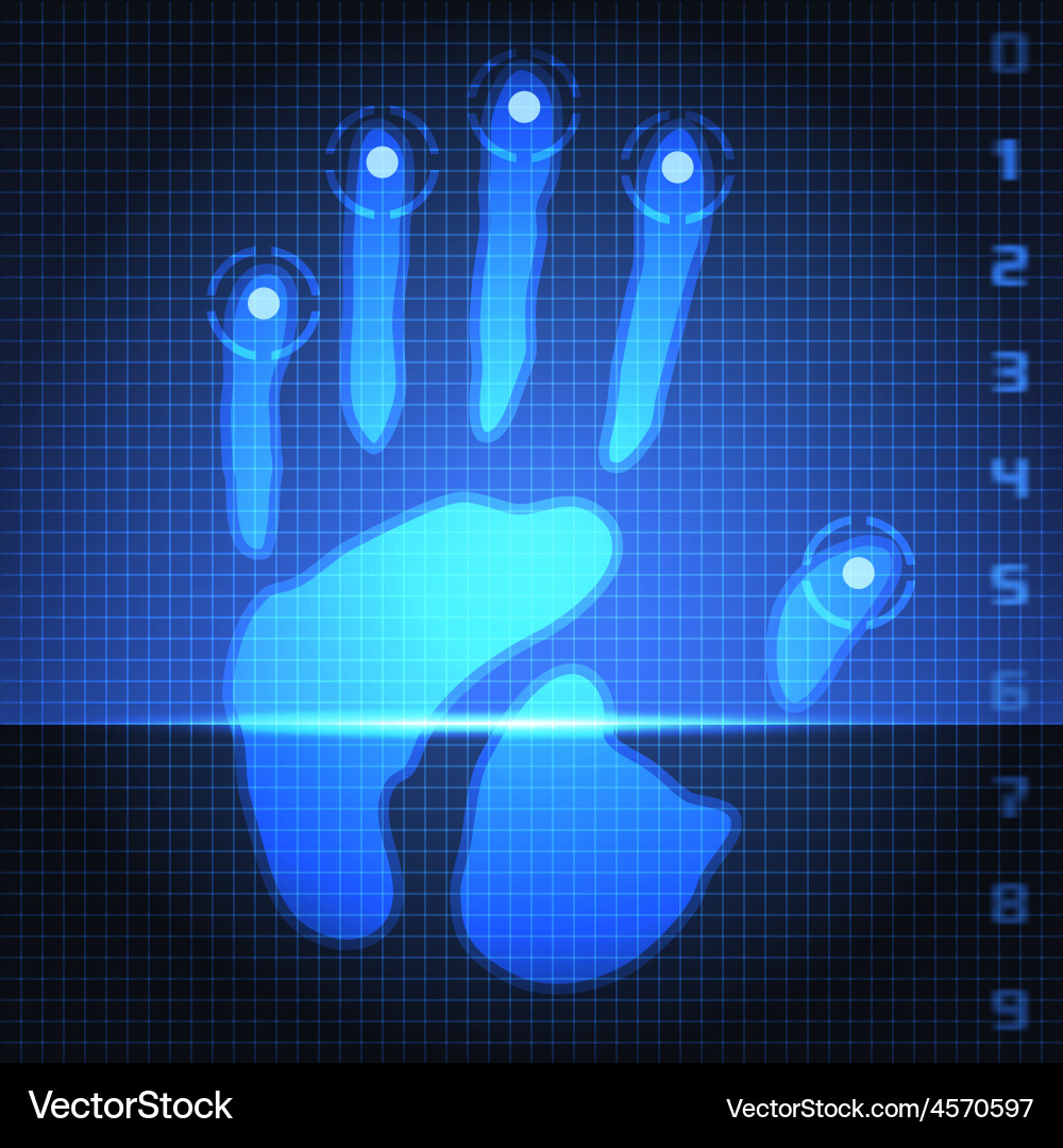 Handprint Scanner Technology Royalty Free Vector Image