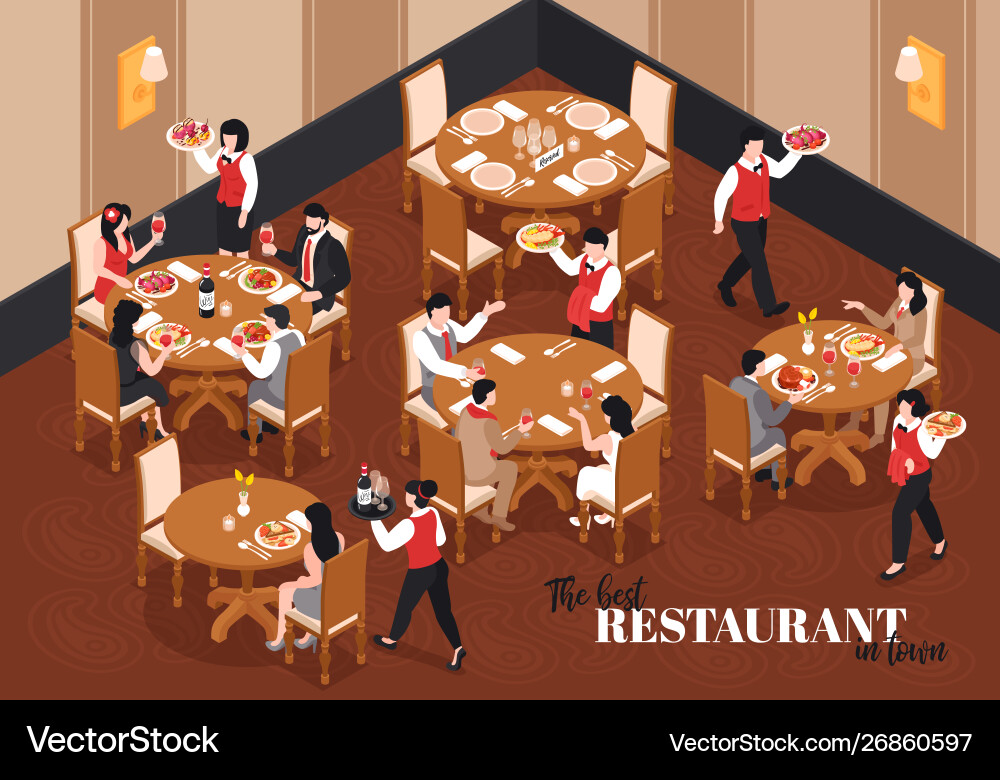 In the restaurant composition Royalty Free Vector Image