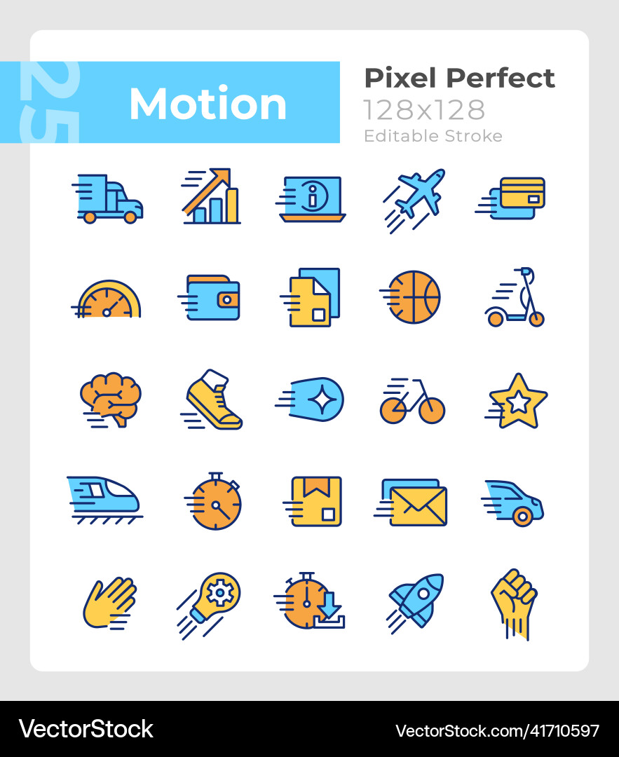 Motion Pixel Icons - Speed & Movement Vector Image