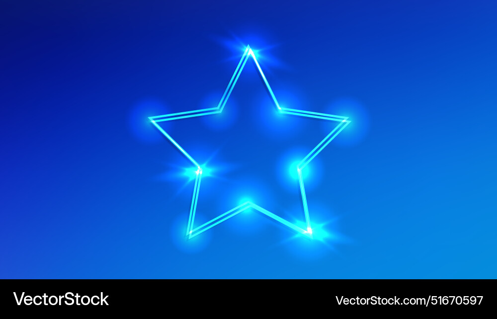 Neon double frame with shining effects Royalty Free Vector