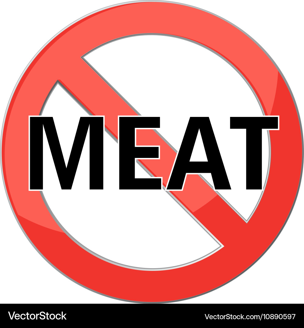 No meat sign Royalty Free Vector Image - VectorStock