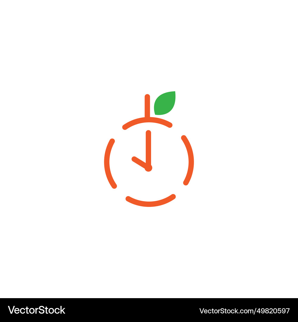 Orange time icon logo design Royalty Free Vector Image