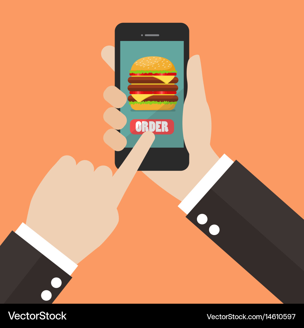 Order fast food online Royalty Free Vector Image