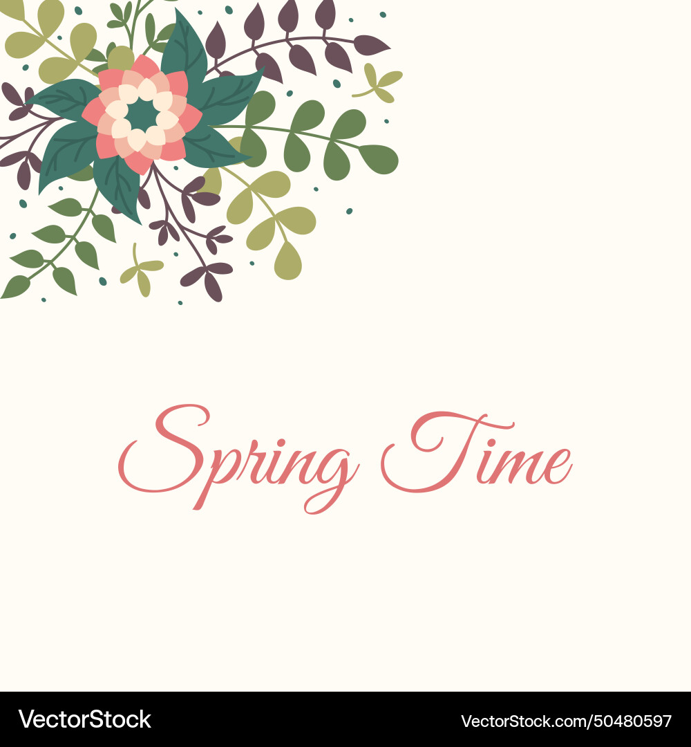 Spring time floral square posters social media Vector Image