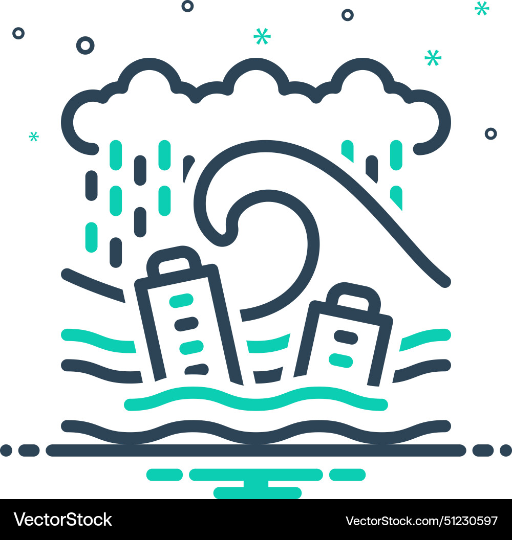 Tsunami Royalty Free Vector Image - VectorStock