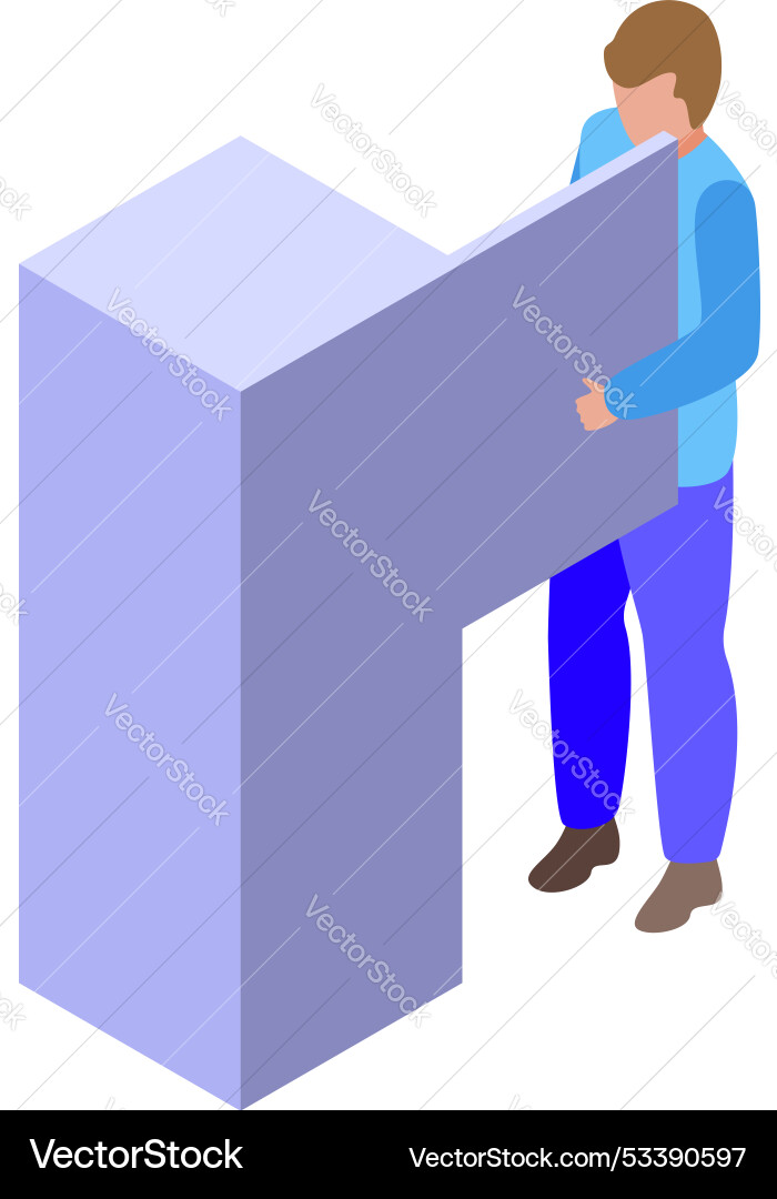 Voter entering voting booth casting ballot Vector Image