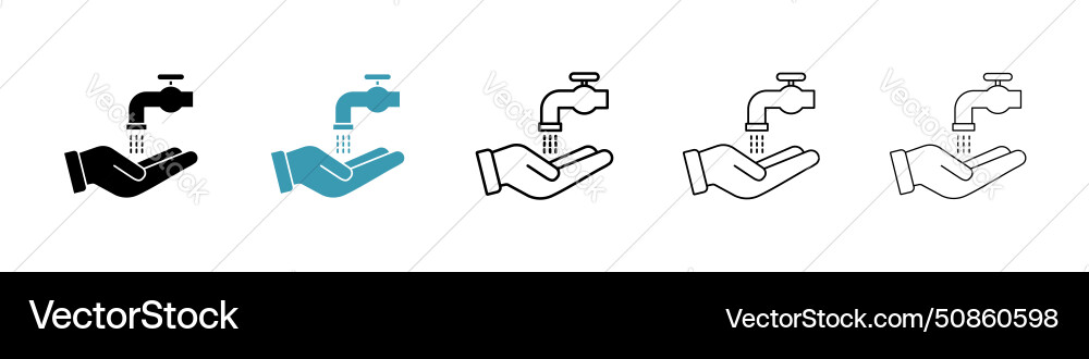 Ablution icon set ramadan wudhu symbol islamic Vector Image