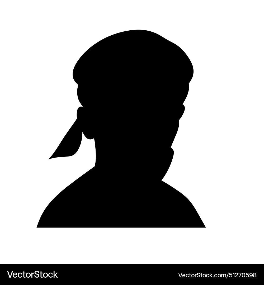 Arab male side view icon silhouette Royalty Free Vector