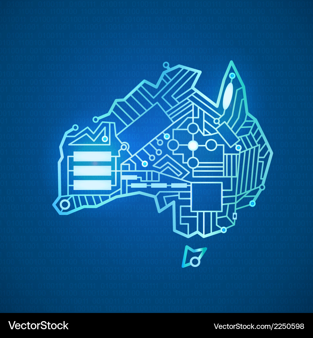 Contour mainland australia Royalty Free Vector Image