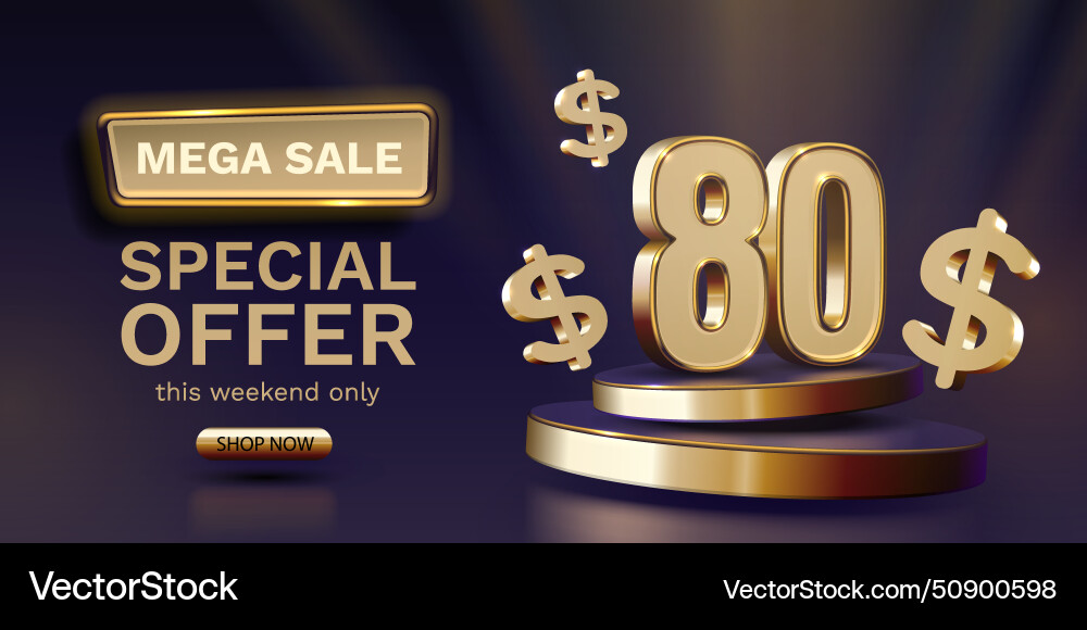 Coupon special voucher 80 dollar check banner Vector Image