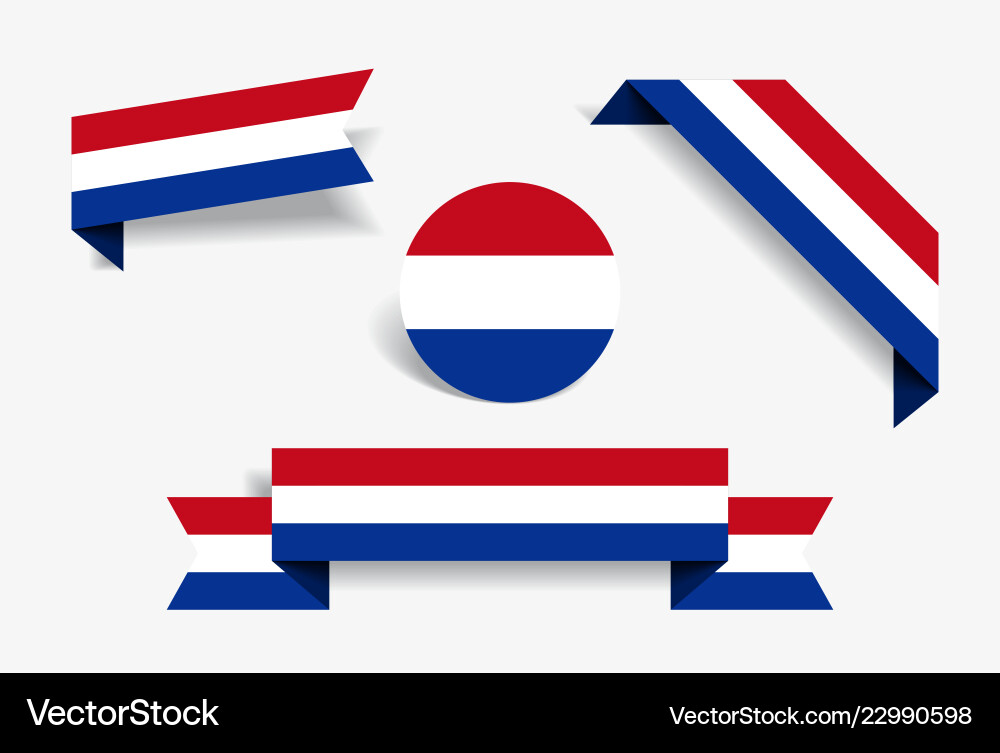 Dutch Flag Stickers & Labels Royalty Free Vector Image