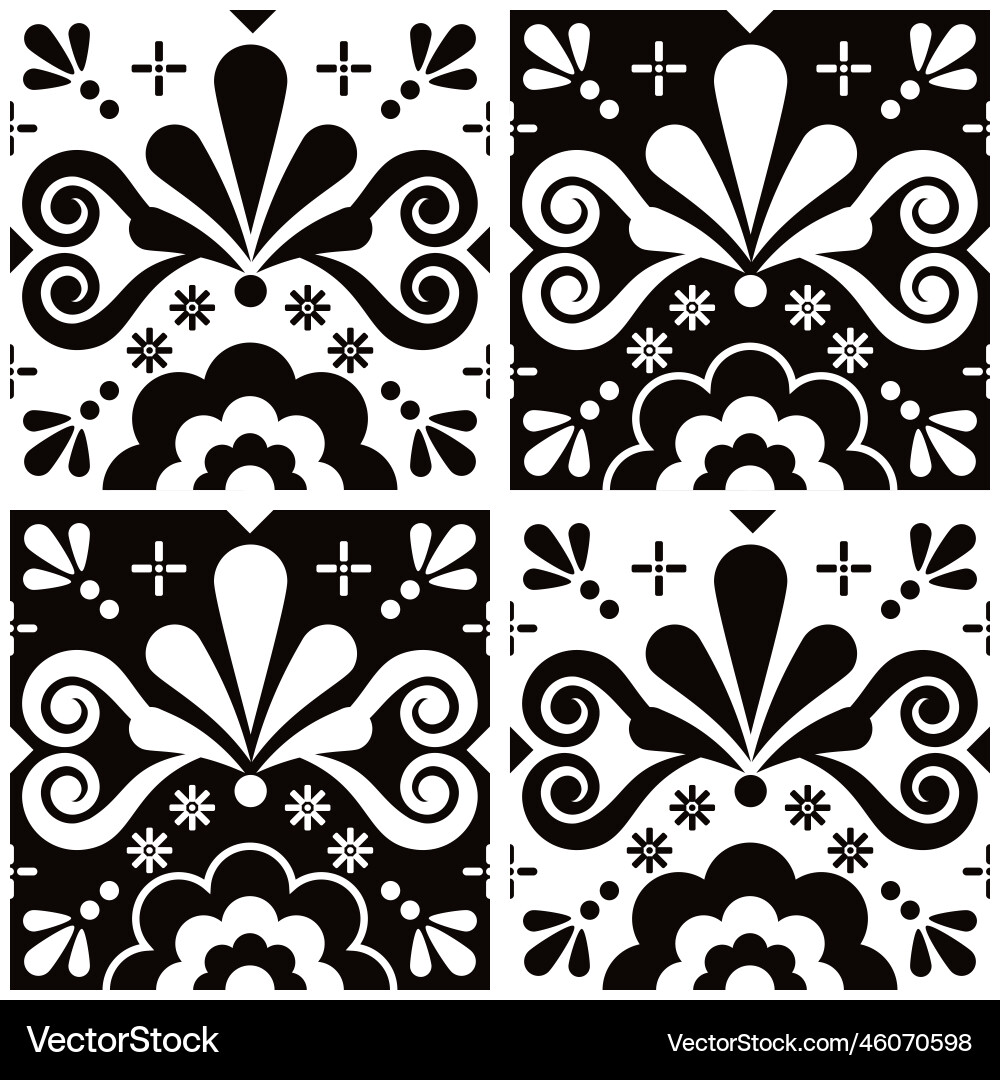 Mexican talavera tile seamless pattern Royalty Free Vector