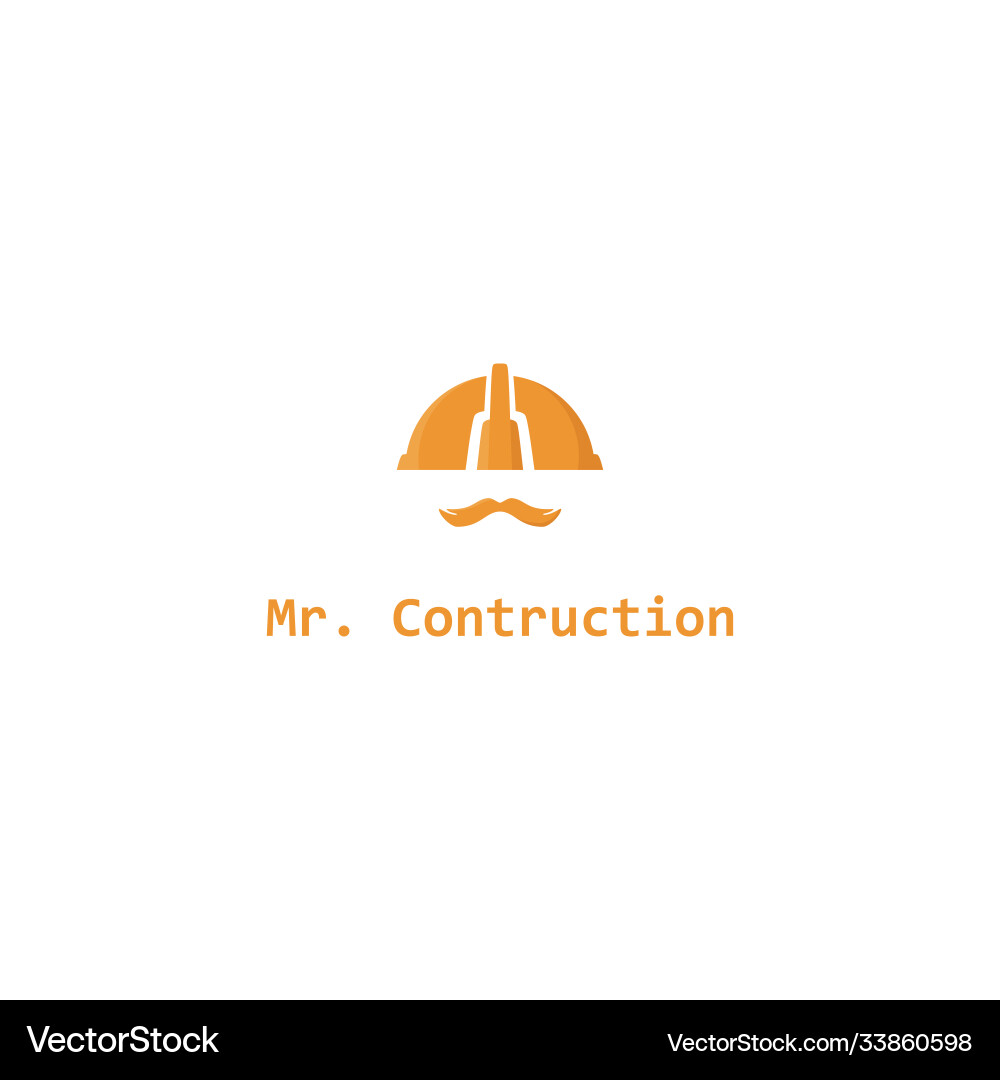 Mr construction logo design template Royalty Free Vector