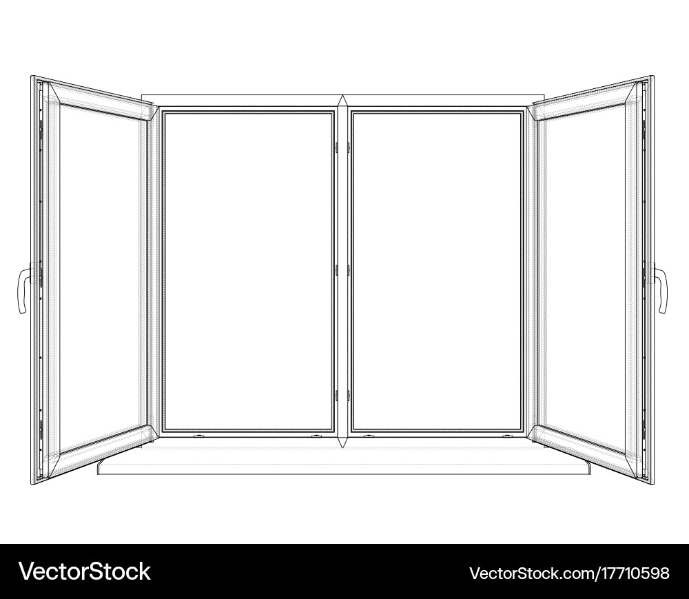 Open windows sketch Royalty Free Vector Image - VectorStock
