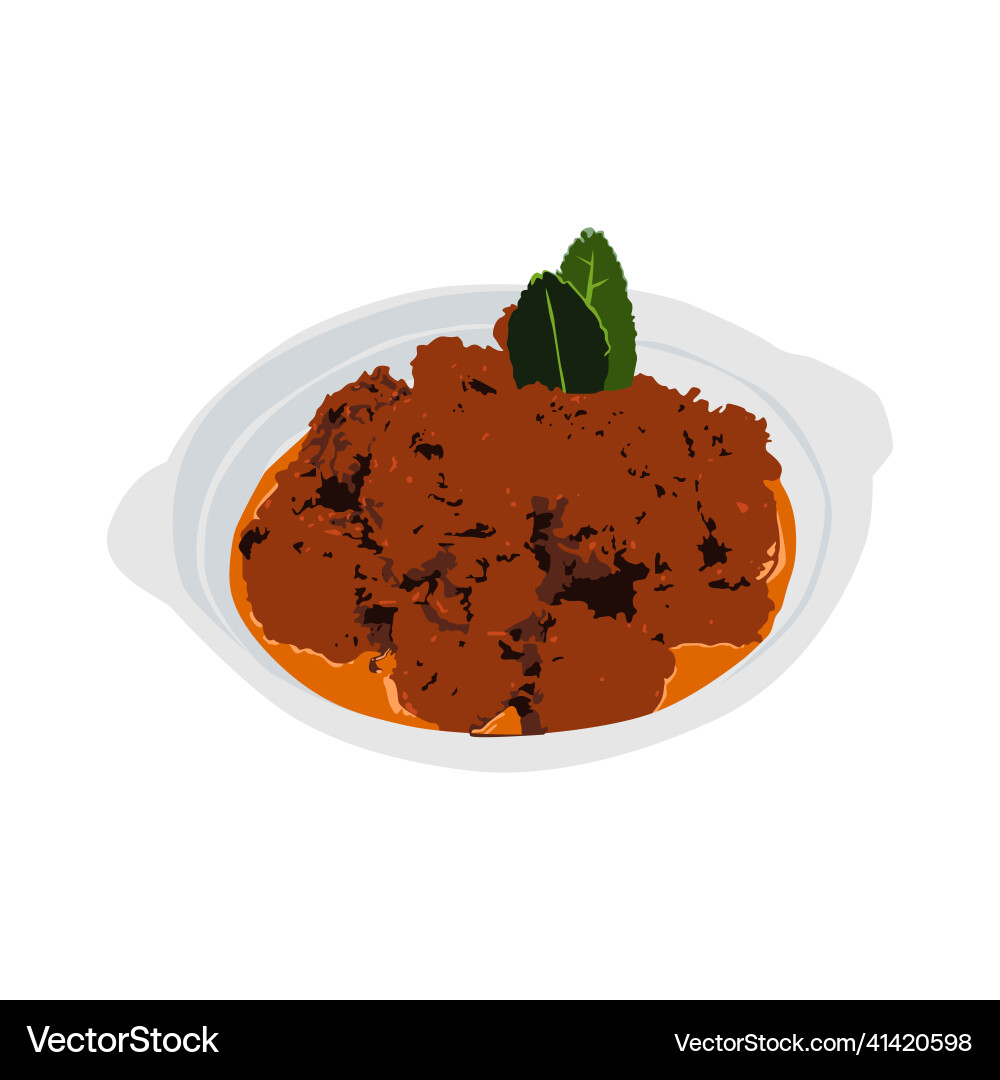Rendang indonesian food design Royalty Free Vector Image