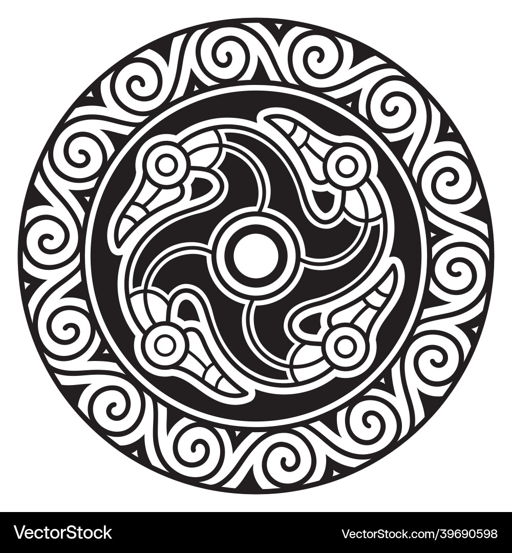 Round celtic scandinavian design pattern Vector Image