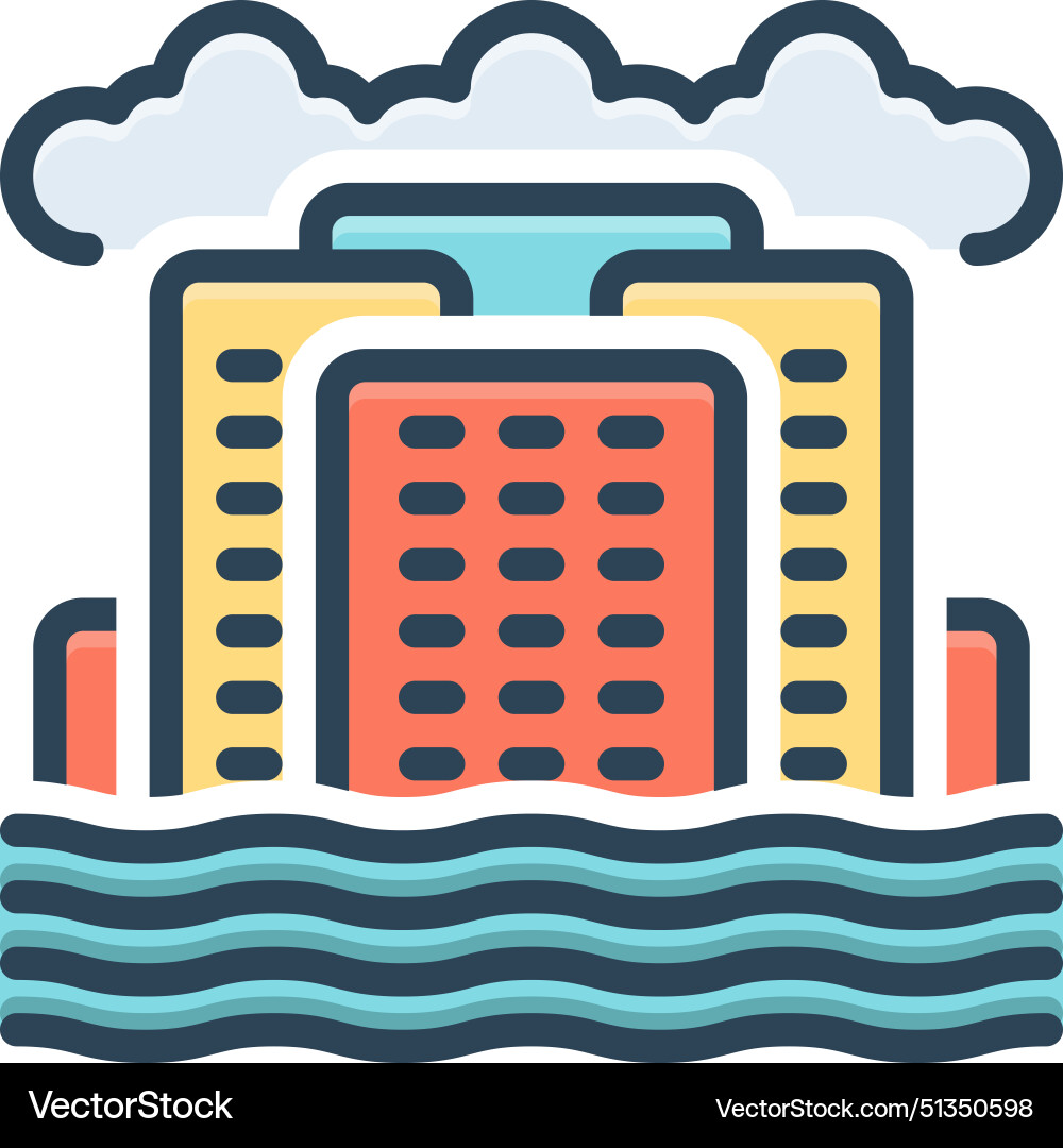 Sea level rise Royalty Free Vector Image - VectorStock