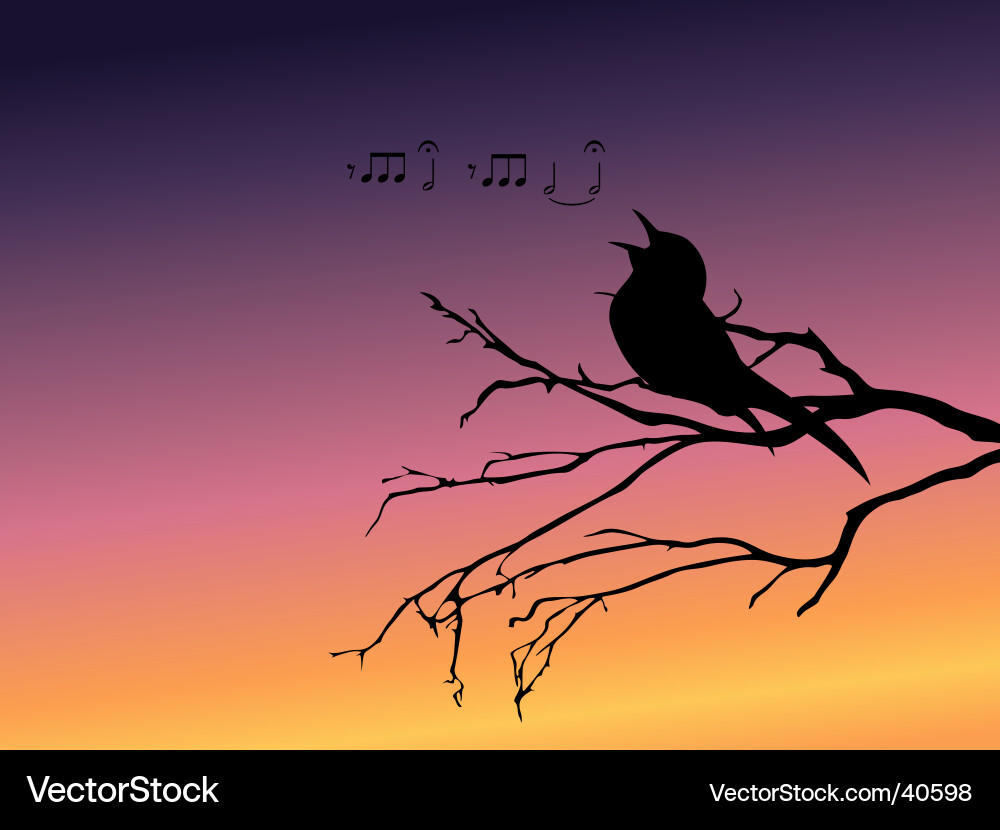 Singing bird Royalty Free Vector Image - VectorStock