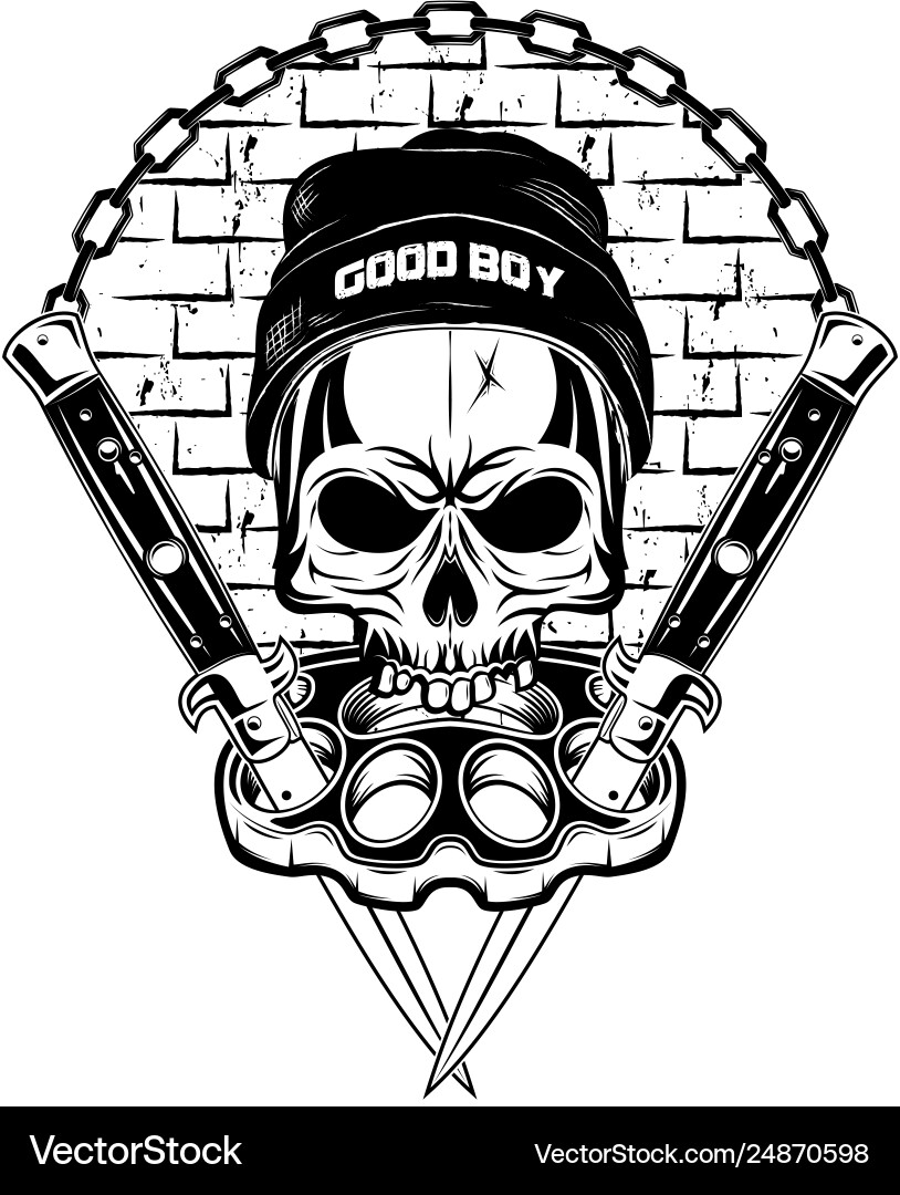 Skull in a cap Royalty Free Vector Image - VectorStock