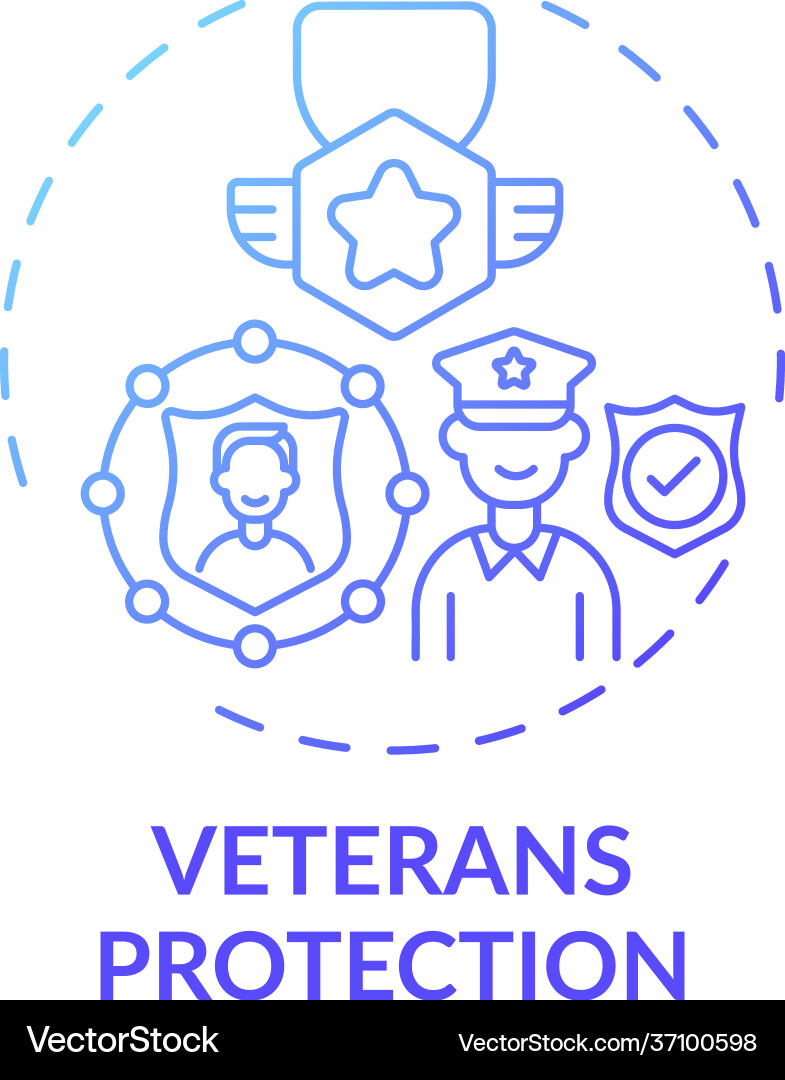 Veterans protection concept icon Royalty Free Vector Image