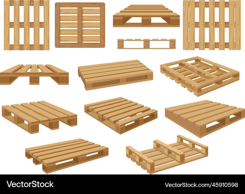 Warehouse pallet wooden containers for stacking Vector Image