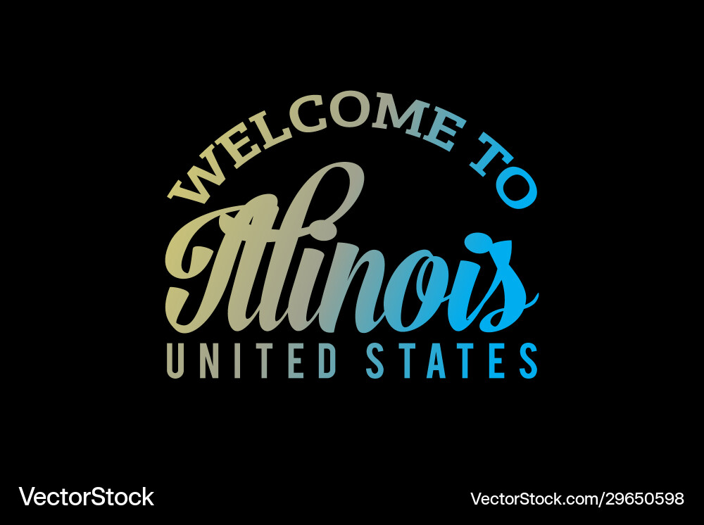 Welcome to illinois word text creative font Vector Image