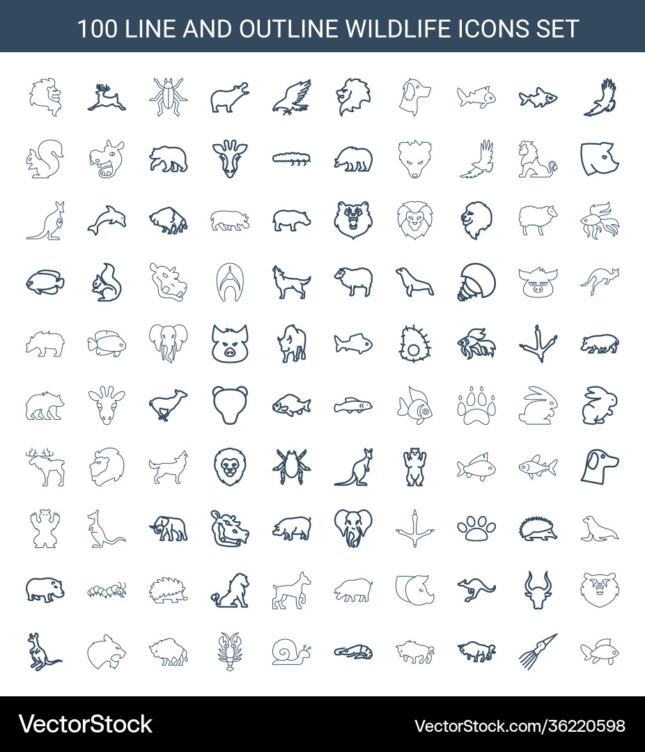 Wildlife icons Royalty Free Vector Image - VectorStock