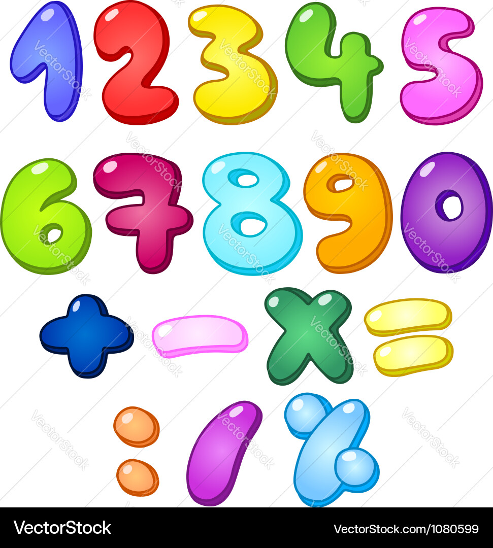 3d bubble numbers Royalty Free Vector Image - VectorStock